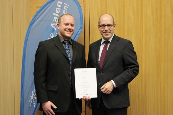 Hochschule Aalen - News Südwestmetall verleiht Preis an Tim Schubert